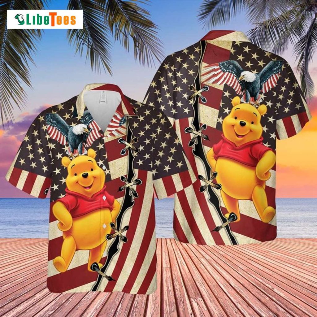 Winnie The Pooh Disney Us Flag Patriot Day Disney Hawaiian Shirt Perfect Ts For Your Loved